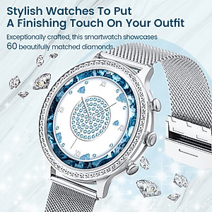 Smart Watches for Women with Blood Pressure (Answer/Make Call), 1.32'' Bluetooth Smartwatch for Android iPhone Compatible, Fitness Tracker with Heart Rate, Blood Oxygen, Sleep Monitor, Best Gifts