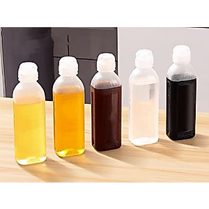 EPIPHANY Condiment Squeeze Bottles 16 Oz,with Flip Top Cap,Hot Sauce Bottles Squeeze,Perfect For Condiments, Oil, Icing, Liquids–Set Of 5 With Extra 1 Silicone Funnel, 8 Chalk Labels And 1 Pen…