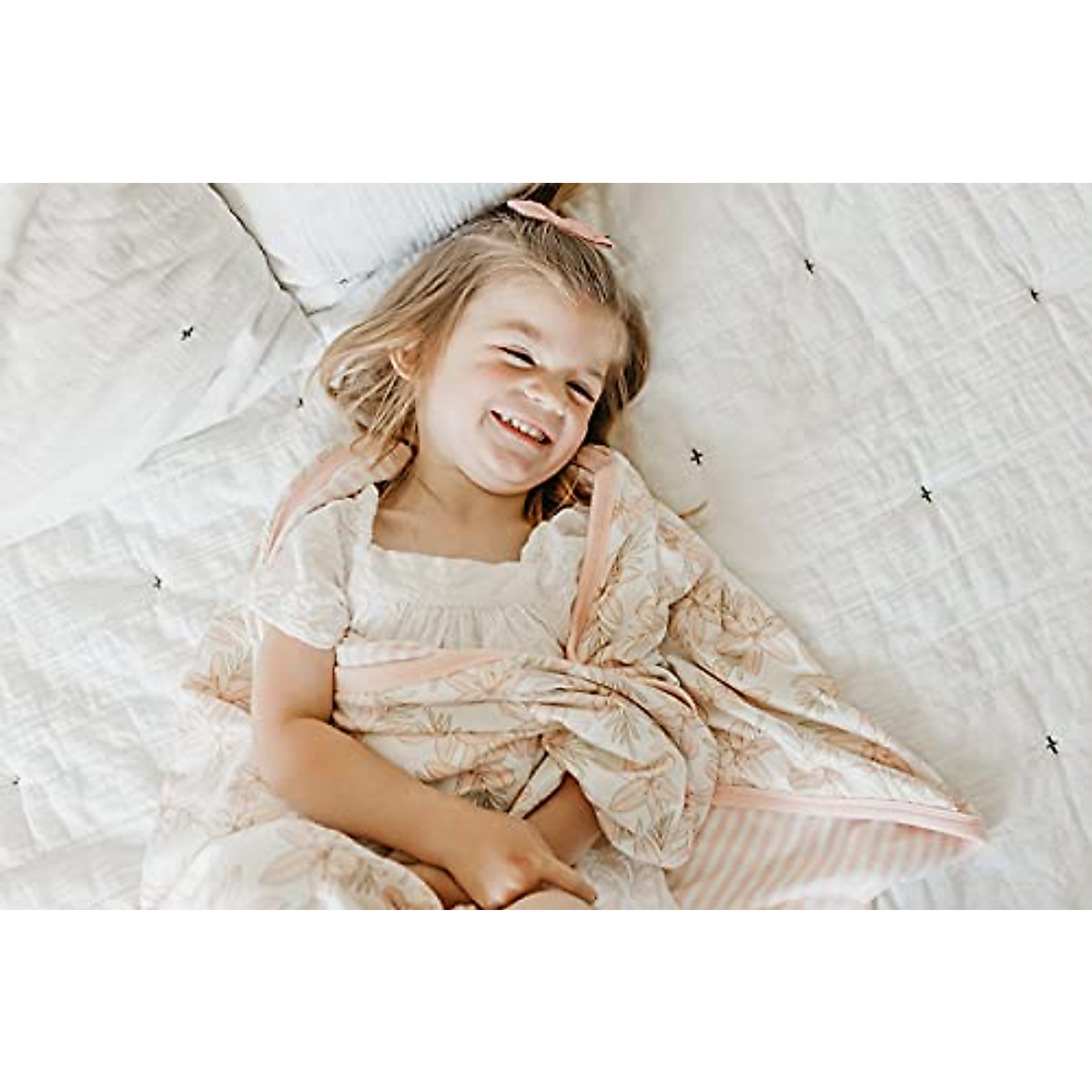 Large Premium Knit Baby 3 Layer Stretchy Quilt Blanket "Kiana" by Copper Pearl