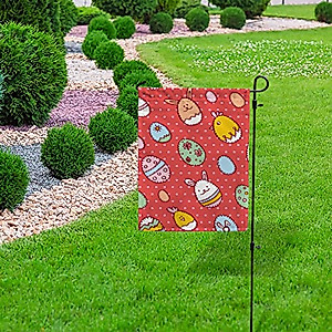 My Little Nest Seasonal Garden Flag Happy Easter Eggs Rabbits Vertical Garden Flags Double Sided for Home Farmhouse Yard Holiday Flag Outdoor Decoration Banner 12"x18"
