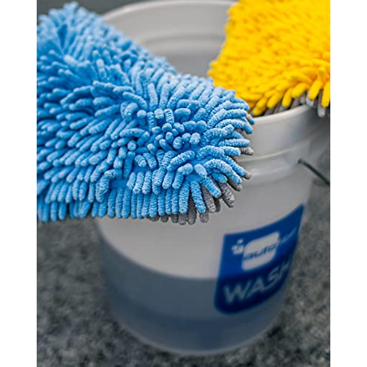 [Noodle] Microfiber Car Wash Pad (9"x9") Gold/Gray - 1 Pack