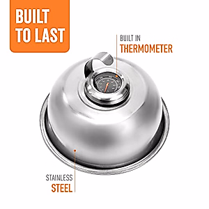 Yukon Glory Cheese Melting Dome With Built-in Thermometer, Stainless Steel Blackstone Griddle Accessories For Flat Top Griddle Grill Indoor / Outdoor, Perfect For Melting Cheese, Steaming and Grilling