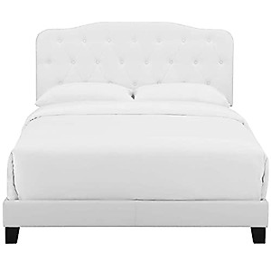 Amelia Twin Faux Leather Bed in White
