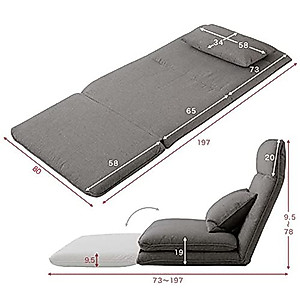 JYDQM Indoor Floor Sofa Bed Sleeper 14 Position Adjustable Living Room Daybed Recliner Sofa Couch Folding Lounge