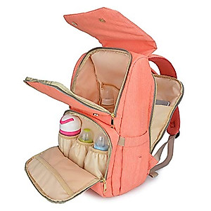 Qimiaobaby Diaper Bag Backpack, Multifunctional Large-Capacity Diaper Storage Bag (Pink)