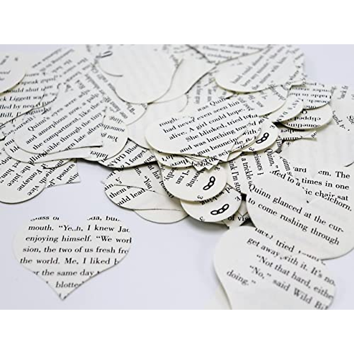 Book Page Heart Confetti 2 Inch Shapes Classic Novel 200 Piece Party Decorations Literary Theme Wedding Decor