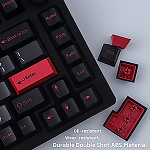 Hyekit Keycaps 172 Keys Custom Keycaps Double Shot ABS Keycap Set 6.25u 7u Cherry Profile for Cherry Gateron MX Switches Mechanical Keyboard (Evil Dolch)