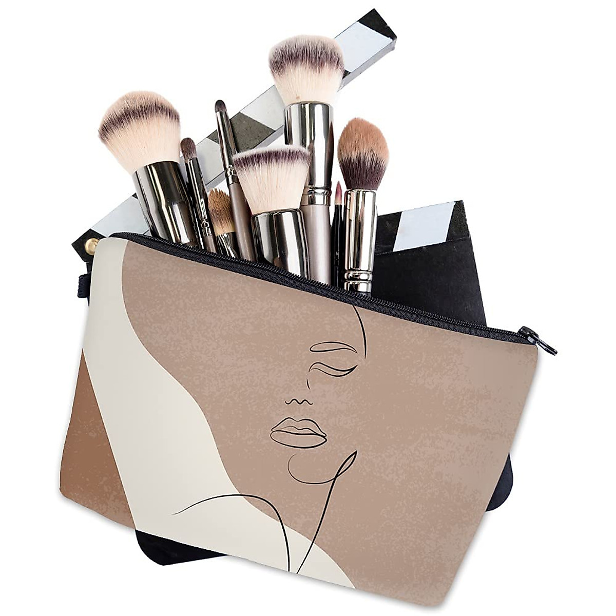 Deanfun Makeup Case Small, Cosmetic Zipper Bag Waterproof for Purse Mini, Women Cute Traveling Accessories Pouch for Ladies Thanksgiving Christmas Gifts(D2-55419)