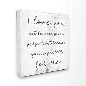 Stupell Industries Love Not Perfect Inspirational Family Word, Design by Artist Daphne Polselli Wall Art, 30x30, Canvas