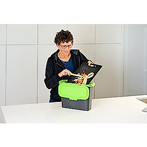 Amazon Exclusive Combo - 48 Gallon Compost Tumbler with Compost Cart, 9 Liter Compost bin, 3 Rolls of Corn Bags and Plant Caddy