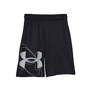 Under Armour Boy's Prototype 2.0 Supersized Shorts (Big Kids) Black/Mod Gray MD (10-12 Big Kids)