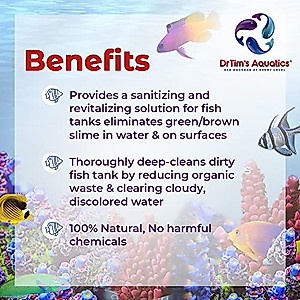 DrTim’s Aquatics Re-Fresh for Saltwater Aquariums – 100% Natural Fish Tank Sanitizer & Revitalizer Conditioner Solution for Fresh, Crystal-Clear, Sparkling Water - 4oz