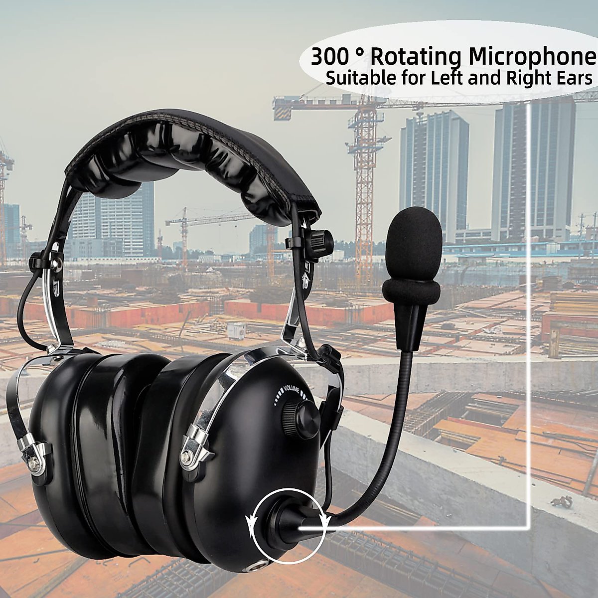 Retevis Noise Reduction Walkie Talkie Headset,Volume Adjust RT22 RT21 H-777 RT68 NR10 RT86,Compatible with Baofeng UV-5R 5RM Samcom Rugged Radios,Two Way Radio Headset with Mic(1 Pack)
