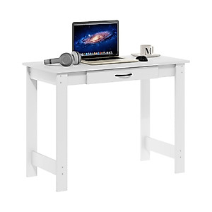 Furinno Jaya Writing Desk with Drawer, White