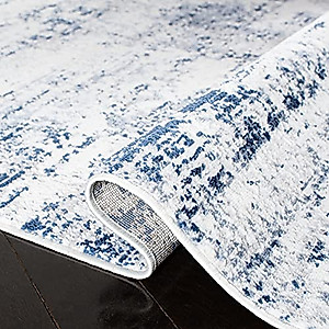 Safavieh Amelia Collection 12' x 18' Ivory/Navy ALA700B Modern Abstract Non-Shedding Living Room Dining Bedroom Area Rug