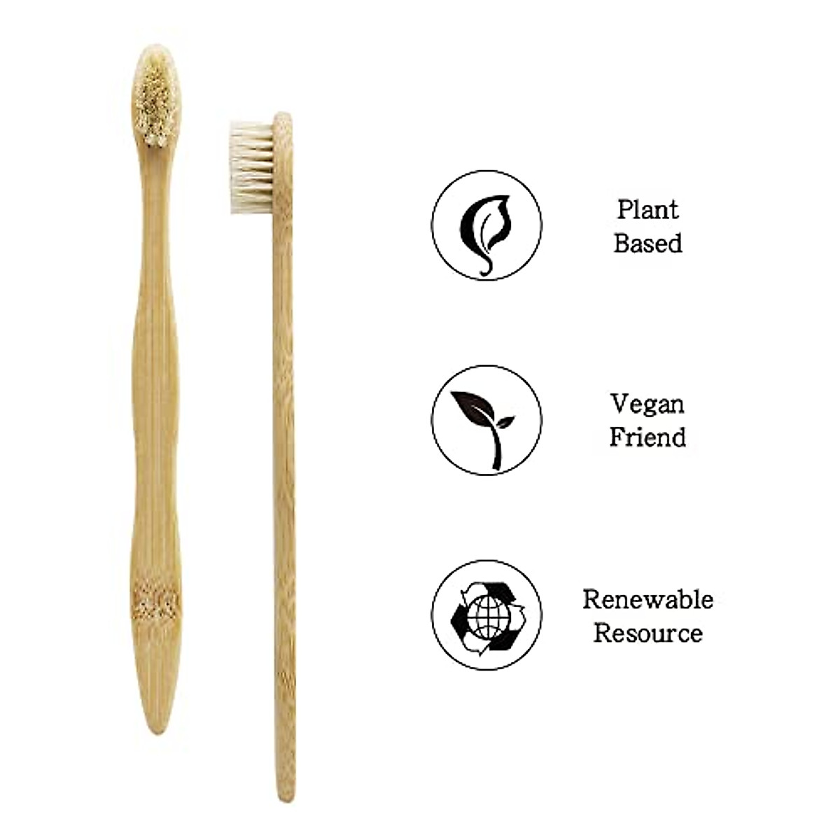 N-amboo Bamboo Toothbrush Boar Bristles 100% Biodegradable and Natural 8 Pieces of One Pack