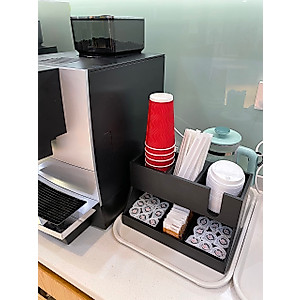 Sundia Coffee Bar Station Organizer Tea Bag Storage Cup Lid Pod Holder Double Tier for Office Kitchen Counter Decor Outdoor Party