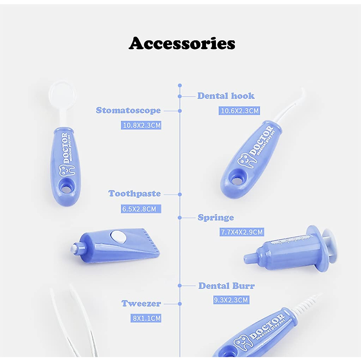 9PCS Plastic Simulation Dentist Play Set Medical Kit Pretend Toy for Kids Hygienic Habbit Cultivation Role Play Game for Children 6 Colors (Purple/Pink/Yellow/Green) Simple OPP Bag Packaging (Pink)