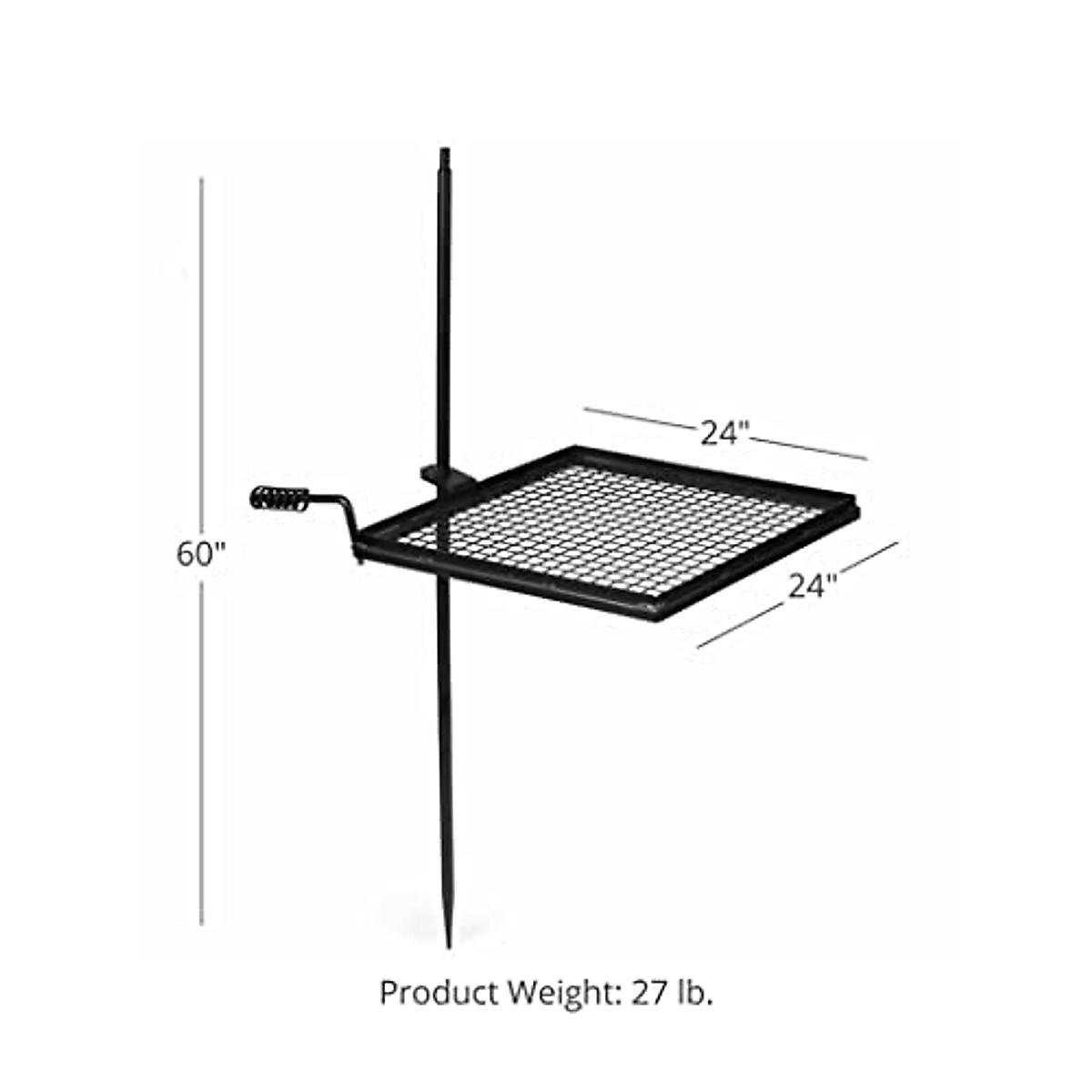 TITAN GREAT OUTDOORS Adjustable Swivel Grill, Steel Mesh Cooking Grate with Spike Pole, Open Fire BBQ Camping Gear