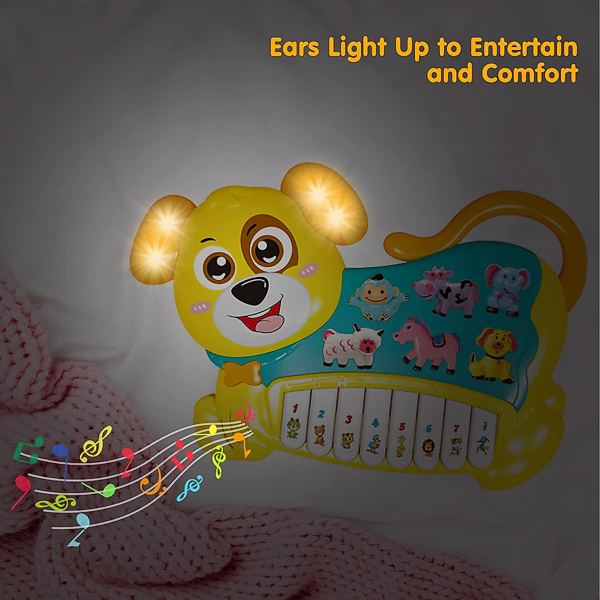 STEAM Life Baby Piano Toys 18 Months Light Up Baby Musical Toys Early Learning Educational Baby Keyboard Infant Toys Baby Dog Piano Boys Girls Toddlers Gifts 18 Months