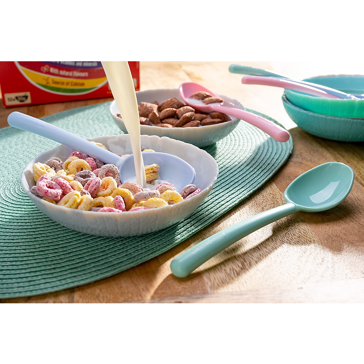 Pikanty - Plastic Spoon Portable Cereal, Soup, Porridge, Spoons Reusable Dinner Scoops for Home Kitchen Buffet Restaurant Flatware | Made in USA