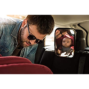 Facekyo Back Seat Baby Mirror | Wide Crystal Clear View | Rear Facing Car Seat Mirror | Shatterproof | Easy to Install | Keep an Eye on Your Baby While Driving