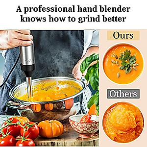 YIOU Immersion Blender, Ultra-Stick Hand Blender Variable Speed Stick Blender 500 Watt Heavy Duty Copper Motor Brushed 304 Stainless Steel for Soups Sauces and Smoothie, Set Midnight Black