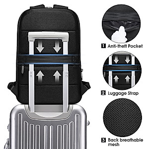 BANGE Slim Laptop Backpacks 17.3inch,Expandable Business Work Backpack for Men and Women (Large)…