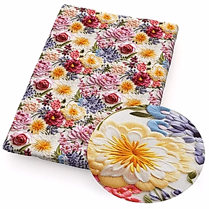 Singring 6 Pcs 7.7" X 12.9" (20 Cm X 33 Cm) PVC Floral Printed Faux Leather Fabric Sheets for Sewing Quilting DIY Bows Earrings Making Crafts