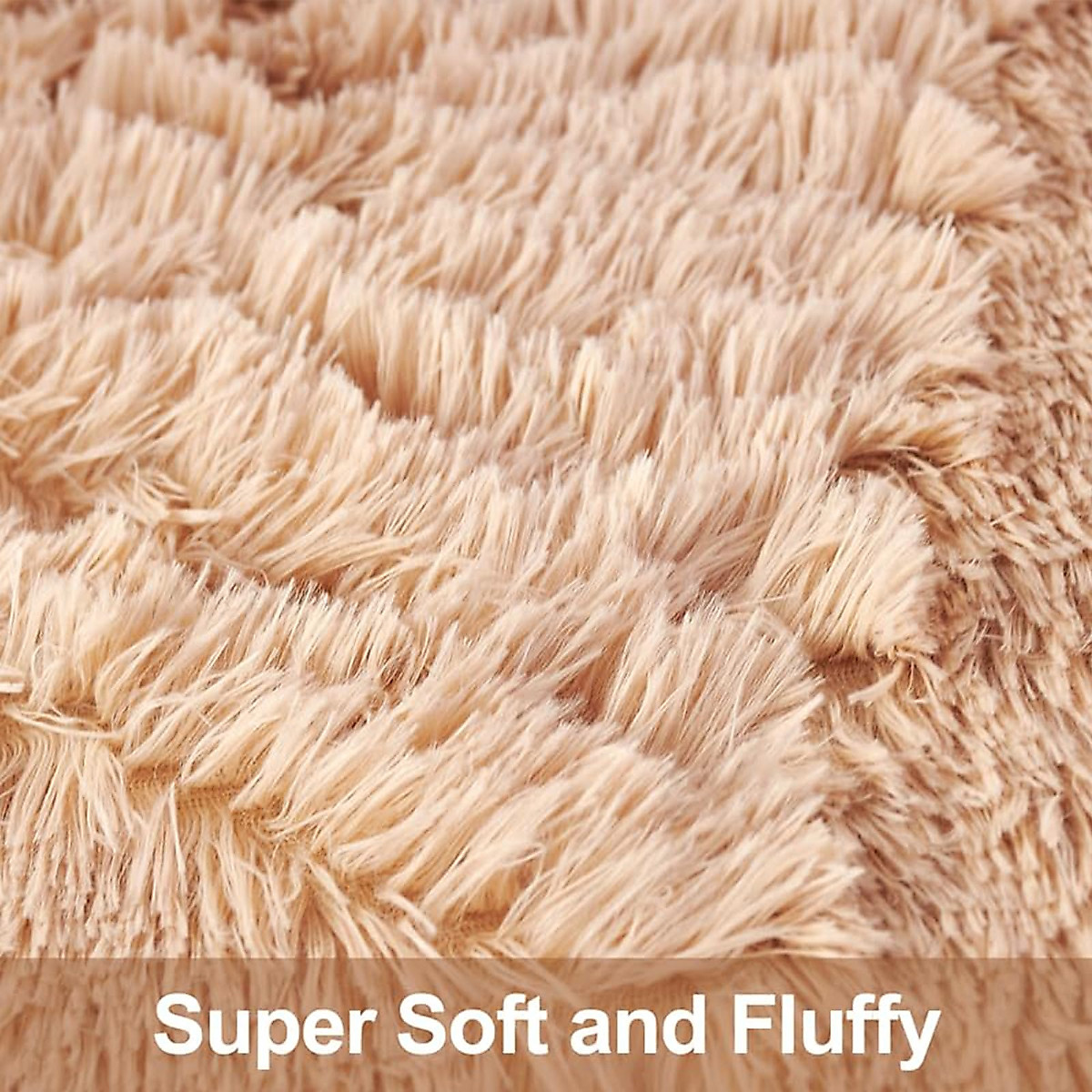 XYORAINN Ultra Soft Area Rugs for Living Room, 6x9 Beige Fluffy Plush Rugs for Bedroom, Non-Slip Large Shag Fuzzy Rug for Nursery, Large Rug for Kids Home Decor Aesthetic