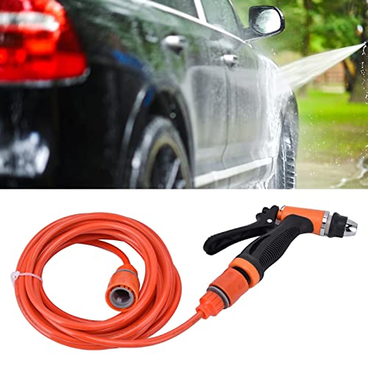 Electric Water High Pressure Washer, Car Washer 5.5LMin 12V 72W G1/2 Male Thread Plastic Self-Priming for Garden