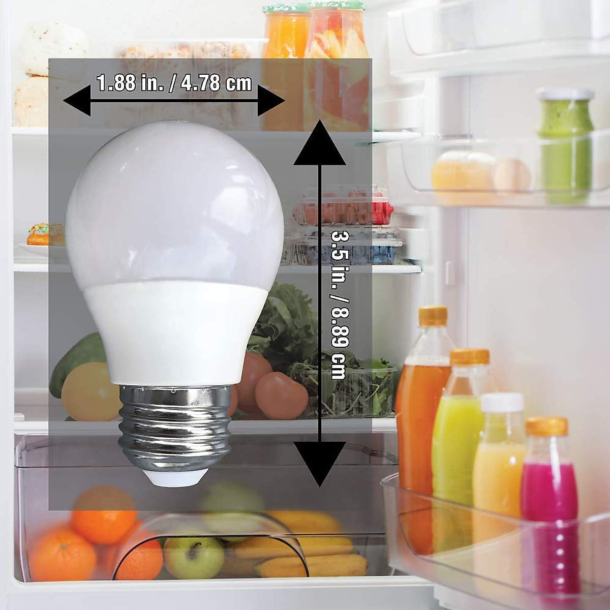 Un-Edison 3-Watt Cool Light for KitchenAid Refrigerators, 40W Equivalent, 120V E26 Cool White 6000K, A15 Energy Saving Appliance Bulbs (601567)