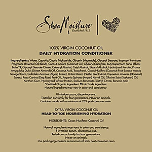 SheaMoisture 100 percent Extra Virgin Coconut Oil Moisturizer and Leave-In Conditioner for Head-to-Toe Pampering Nourishing Hydration Skin and Hair Care with No Sulfates 2 count