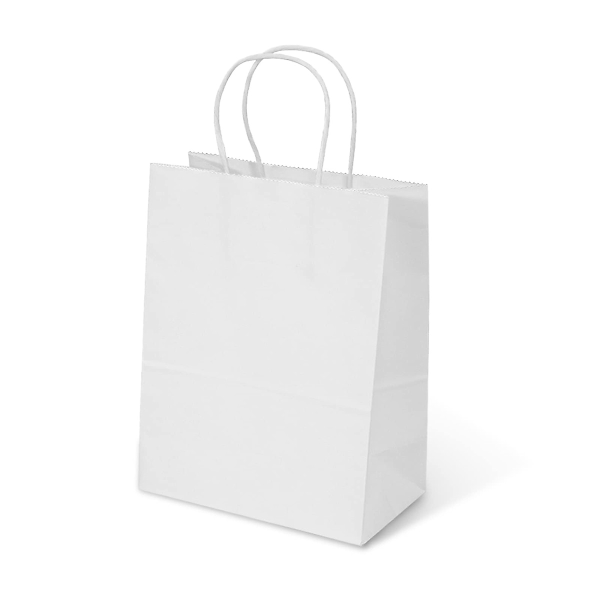 TOWRAP White Gift Bags 100Pcs 8x4.25x10.5 Inch Paper Bags with Handles Bulk,Party Bags, Shopping Bags,Retail Bags,Merchandise Bags,Favor Bags,Business Bags