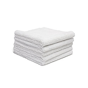 Autofiber Zeroedge Detailing Towel (Pack of 5) Edgeless Microfiber Polishing, Buffing, Window, Glass, Waterless, Rinseless, Car Wash Towels (White)
