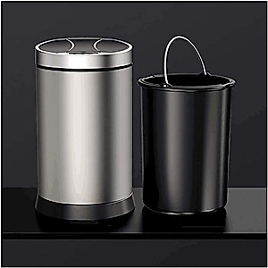 LXXSH Smart Induction Trash Can Household Waterproof Trash Can with Lid for Kitchen and Bathroom Stainless Steel Living Room Automatic Touchless Trash Can (Size : 8L)
