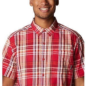 Columbia Men's Rapid Rivers II Short Sleeve Shirt, Mountain Red Multi Madras, Medium