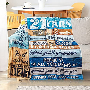 21st Birthday Gifts for Her Him Throw Blanket 21 Year Old Birthday Gifts for Her Him 21st Birthday Decorations for Women Girl Bestie Sister 21st Birthday Gift Ideas Flannel Fleece Blanket 60"x50"