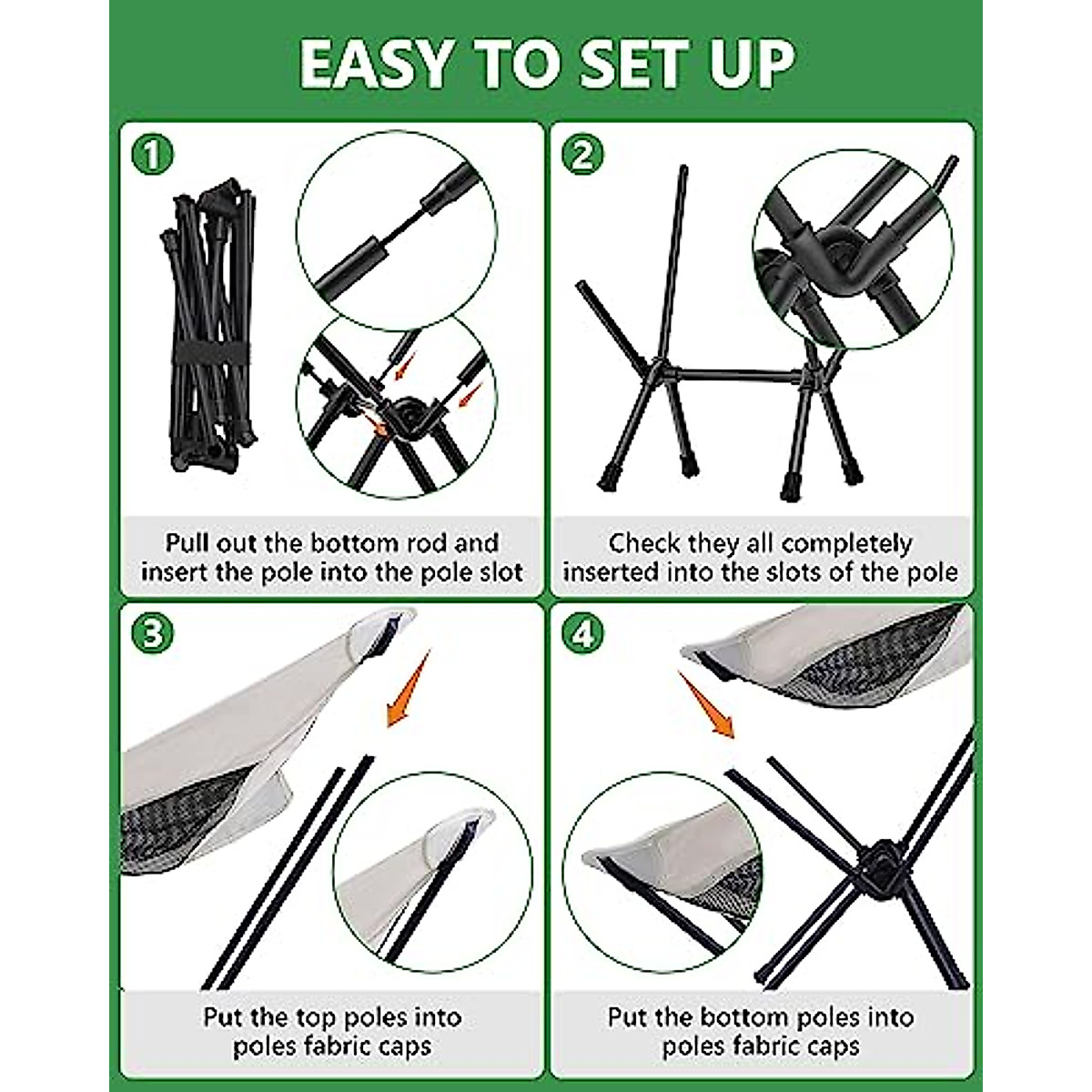 logard 2 Pack Lightweight Portable Camping Chair,Folding Outdoor Chair High Load Capacity,Sturdy Folding Chair for Hiking,Beach,Fishing,Festival, Hiking, Backpacking