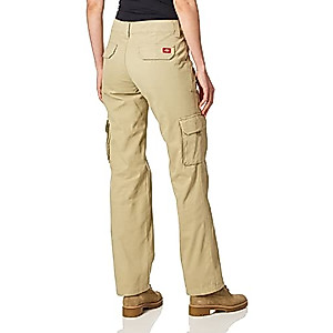 Dickies Women's Relaxed Fit Cargo Pants, Khaki, 6