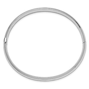 IceCarats 14K White Gold 6mm Hinged Bangle Bracelet