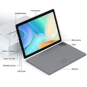 Cheerjoy Android 13 Tablet 10 inch,6GB RAM 64GB ROM, Android Tablet with Dual Camera,1280 * 800 IPS HD Display,5000mAh Battery,Bluetooth,Touch Screen WiFi Tablets (Silver)