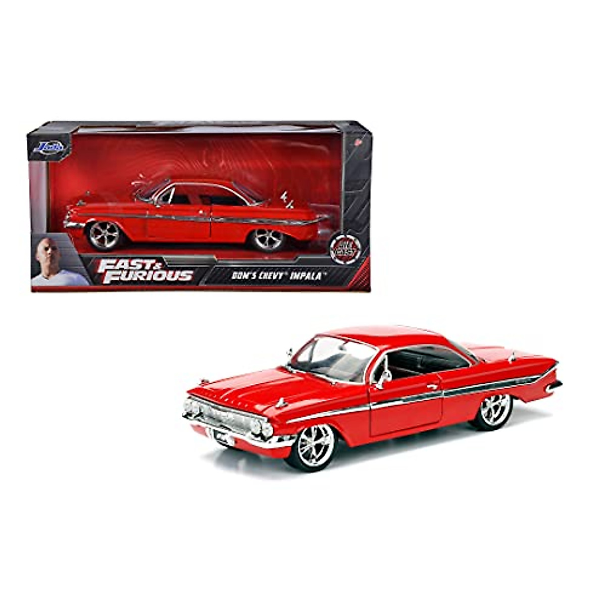 Jada Toys Fast & Furious 8 1:24 Diecast - Dom's Chevy Impala Vehicle , Red