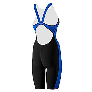 Speedo Women's Swimsuit One Piece Power Plus Kneeskin Solid Adult Team Colors,Black/Sapphire,28