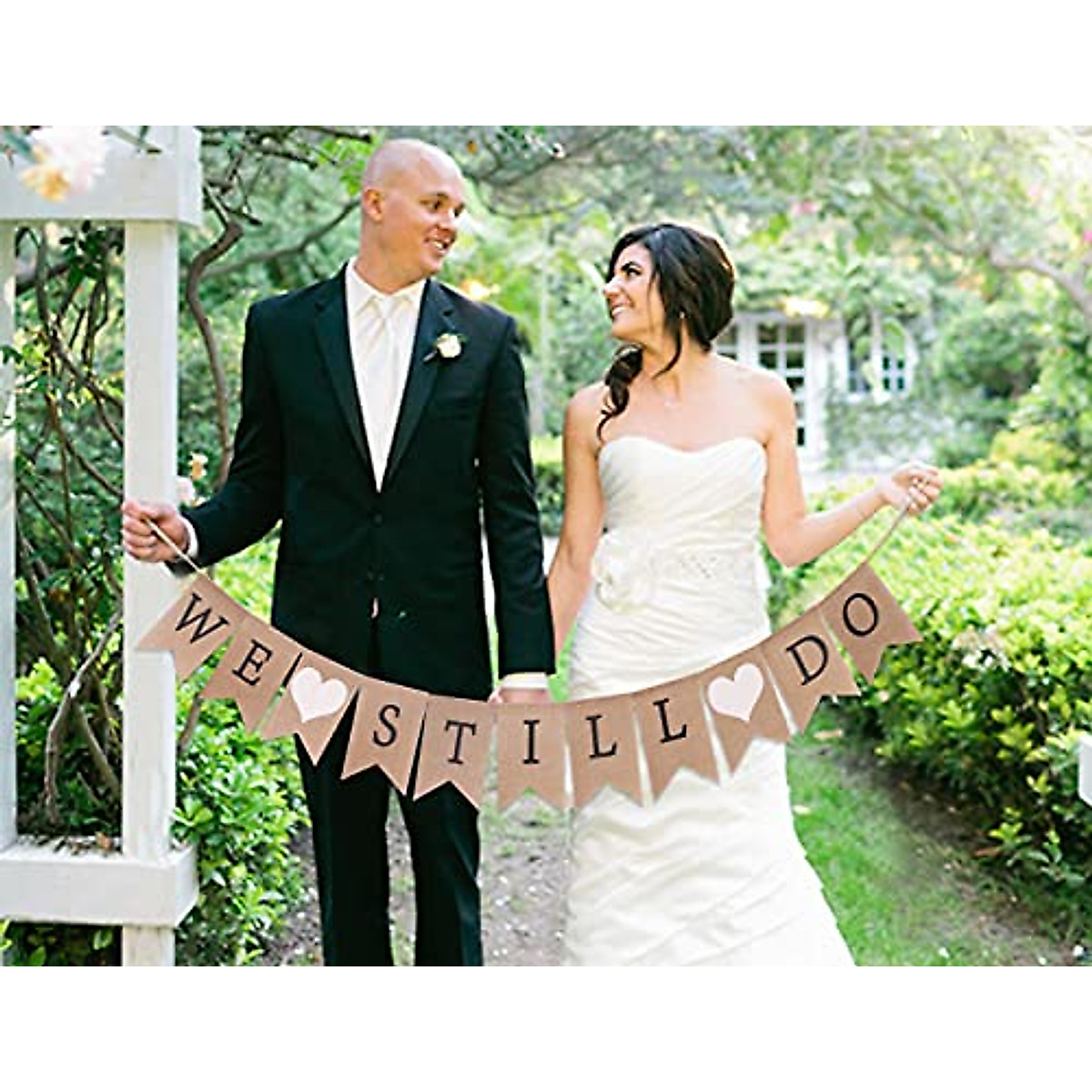 We Still Do Burlap Banner - Anniversary Party Decorations, Anniversary Banner, Wedding Anniversary Party Decorations Supplies, Photo Prop, Vow Renewal Banner