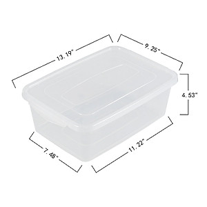 Loiycg 6.5 Quart Clear Latching Storage box with Lid, 4 Packs Plastic Storage Container Bins