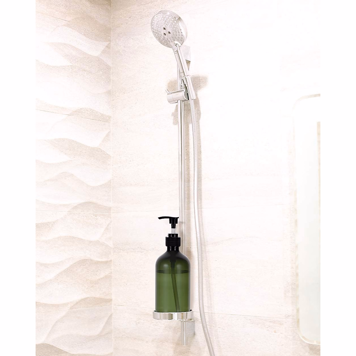 sdoot Green Pump Bottle, 2 Pack Shampoo Bottles with Pump, 17oz Refillable Plastic Soap Dispenser Pump Bottle for Shampoo Conditioner, Shampoo Lotion Body Wash