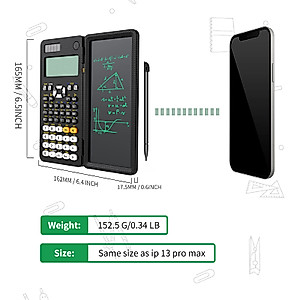 NEWYES Scientific Calculators with Writing Tablet, Upgraded 991MS Solar Energy LCD Science Calculator Notepad with 349 Function, Professional Foldable Calculator for Students, School and College