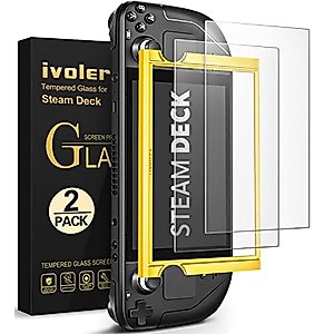 ivoler [2 Pack Screen Protector Matte Tempered Glass for Steam Deck 7 inch 2022, Matte Anti Glare Screen Protector with [Alignment Frame] Anti-Scratch Full Coverage Guard for Valve Steam Deck