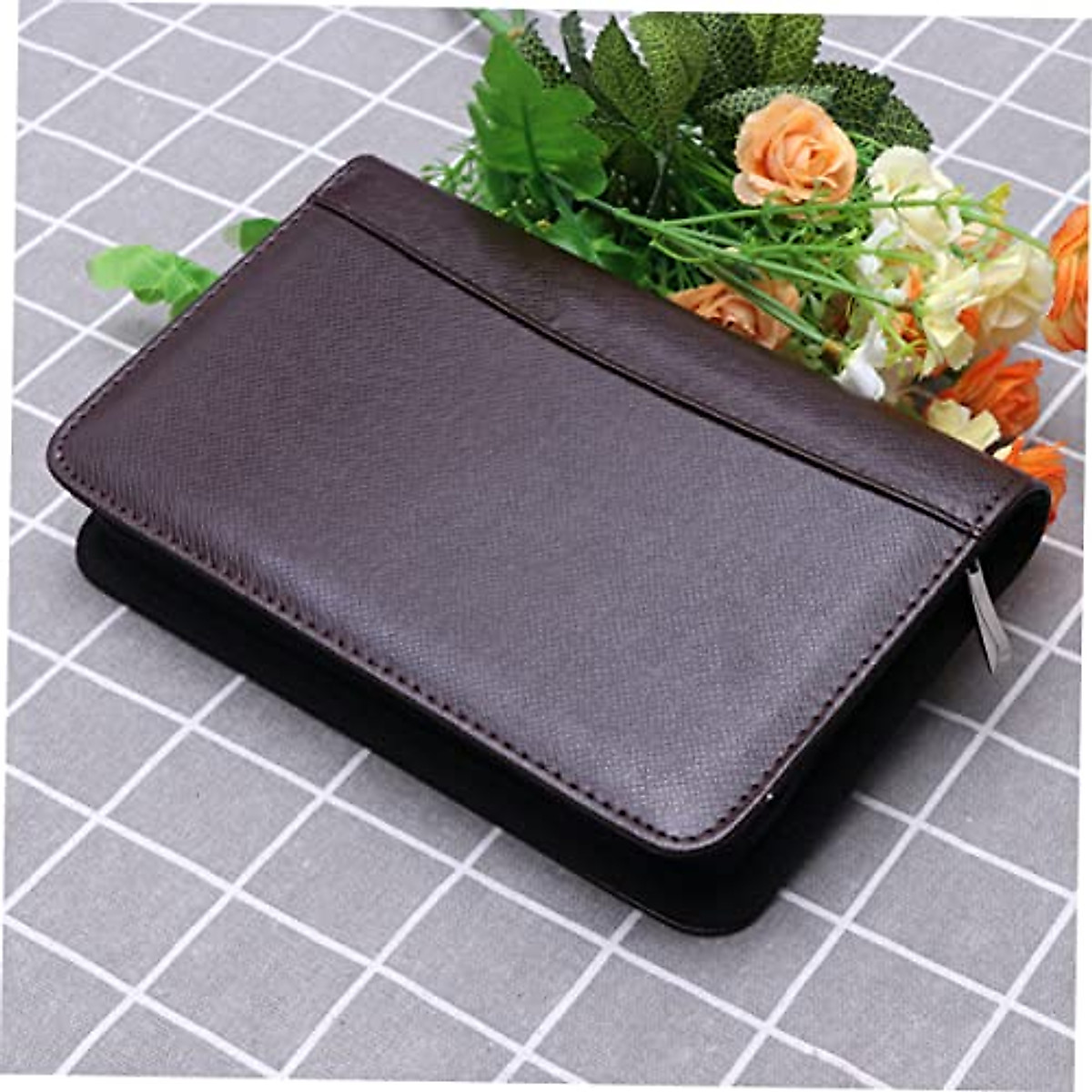 Ciieeo Notepad Calculator Leather padfolio Zippered Leather Portfolio Business Portfolio Zipper Portfolio Business Notepad Business padfolio folders for Binders with Zipper Wallet